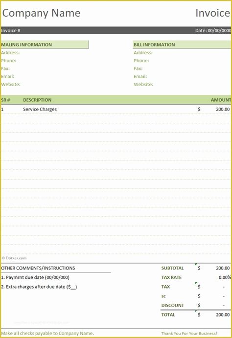 Image result for Invoice Template Free Word Doc