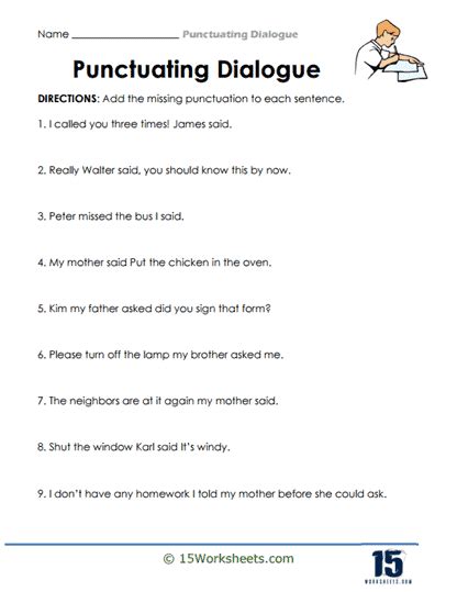 Image result for Quotation Marks Dialogue Worksheet