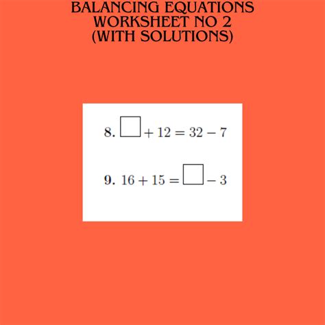 Image result for Balance Equations Worksheet