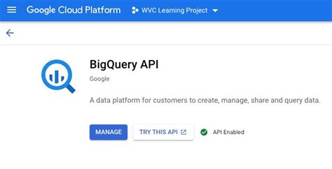 Image result for Google BigQuery API Enable