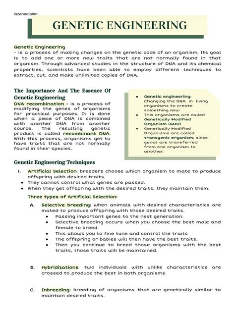 Image result for Genetic Engineering Lecture Notes PDF