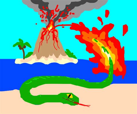 Python in a Volcano - Drawception