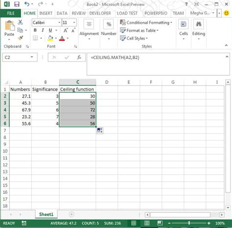 Image result for How to Use Ceiling Math Function in Excel