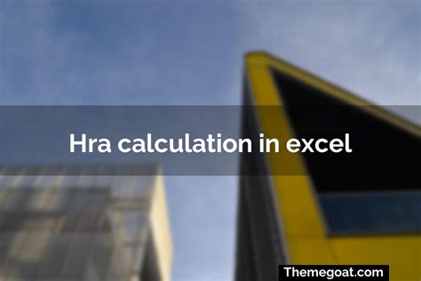 Image result for HRA Calculation Formula
