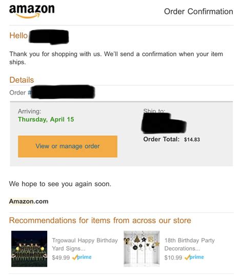 Image result for Amazon Order Emails
