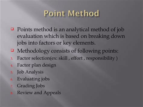 Image result for Point Method Job Evaluation Sample
