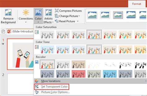 Image result for Set Transparent Color in PowerPoint Single Color in Picture