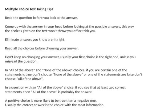 Image result for Test Tips Multiple Choice