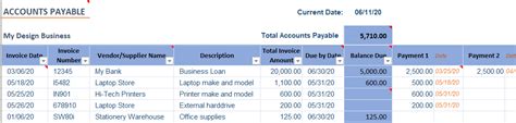 Image result for Account Payable Worksheet