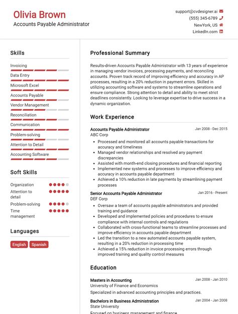 Image result for Accounts Payable CV Sample