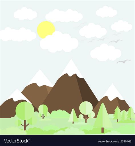 Mountain scenery Royalty Free Vector Image - VectorStock