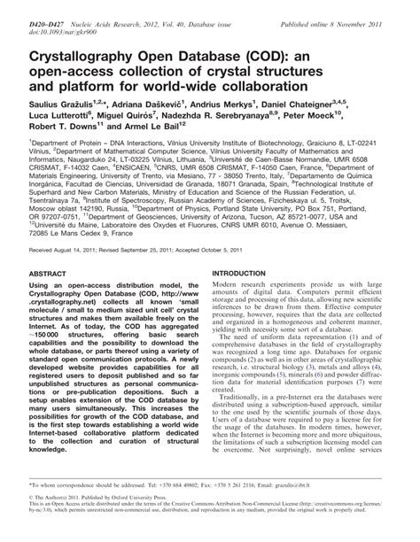 Image result for Crystal Database