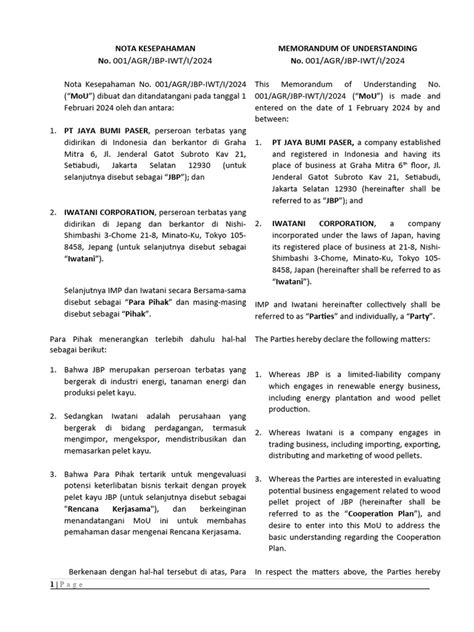 Image result for Mou Addendum Sample