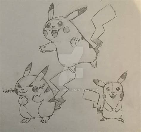 Pikachu sketches by Animate10 on DeviantArt