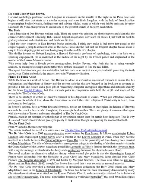 Image result for Da Vinci Code Book PDF