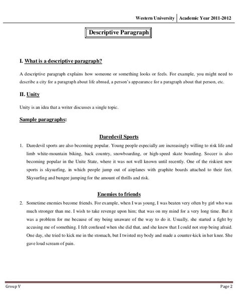 Image result for Good Examples of Descriptive Paragraphs