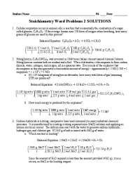 Image result for Stoichiometry Example Word Problems