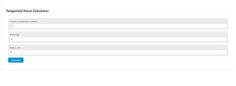 Tangential Force Calculator - Calculator Academy