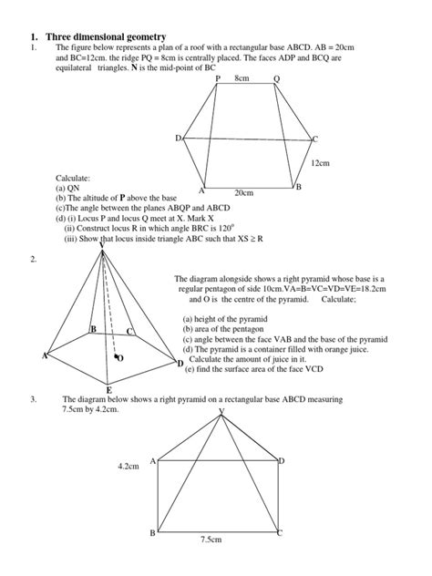 Image result for 3D Geometry Sample Problems