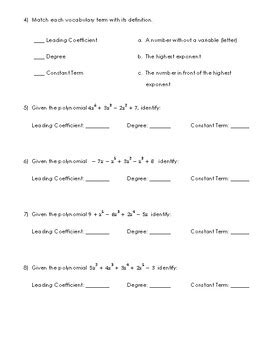 Image result for Polynomial Vocabulary Examples