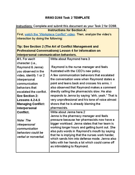 Image result for D268 Task 3 Examples