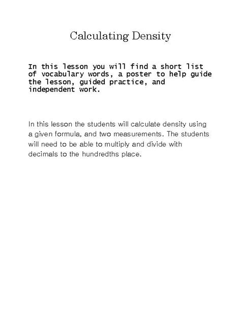 Image result for Calculating Density