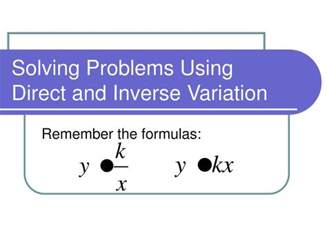 Image result for Direct and Inverse Variation