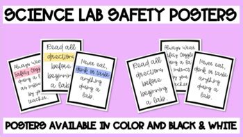 Science Lab Safety Posters by inthemiddowell | Teachers Pay Teachers