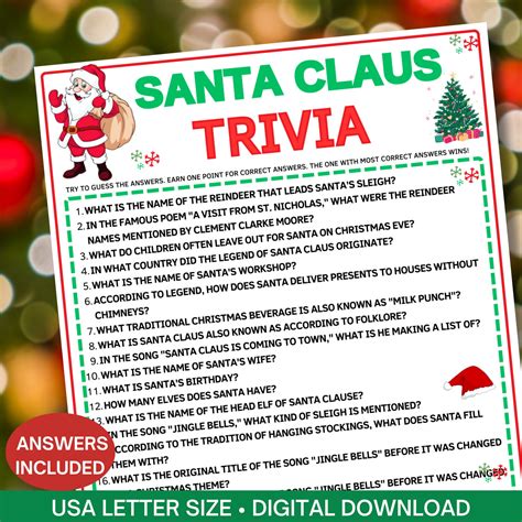 Image result for Fun Trivia Questions Santa