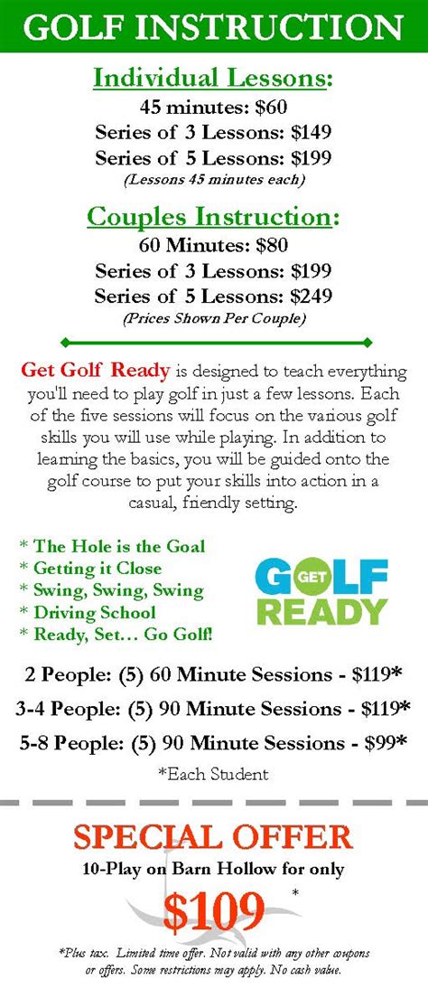 Image result for Golf Lessons Card