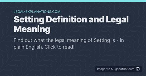 Image result for Setting Meaning