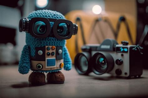 Premium AI Image | A robot with a camera and a toy on it