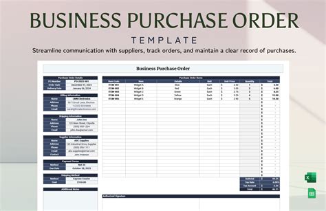 Image result for Purchase Order Sheet Example