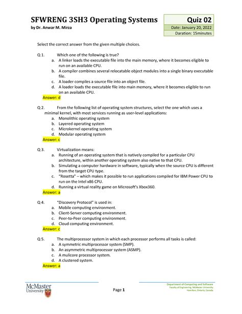 Image result for Operating Systems Answers Free