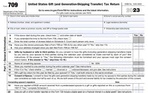 Image result for Sample Form 709 Filled In