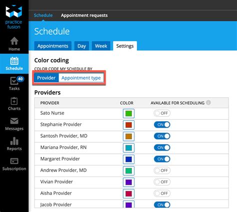 Image result for Color Code Scheduler in AdvancedMD