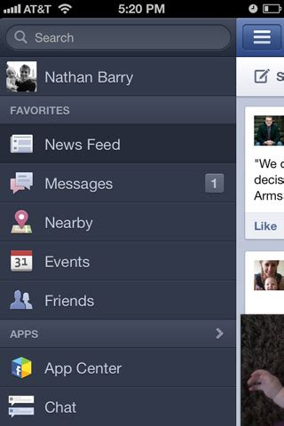 Image result for iOS and Android Facebook Menu Differences