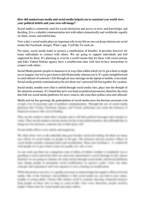 Image result for Media Reflection Essay Example