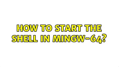 Image result for MinGW Shell