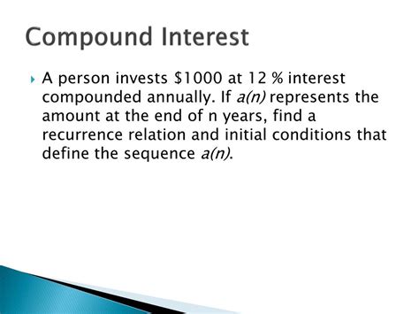 Image result for Compound Interest Recurrence Relation