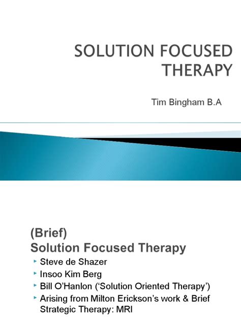 Image result for Solution-Focused Therapy Example