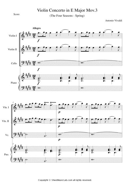 Image result for Vivaldi Spring Cello Sheet