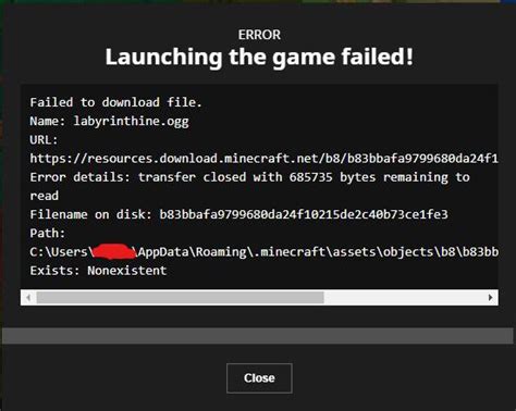 Image result for Error When Downloading Minecraft Windows 1.0