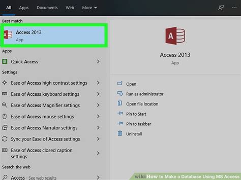 Image result for How to Create a Database Using MS Access