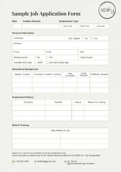 Image result for Sample Job Application Form