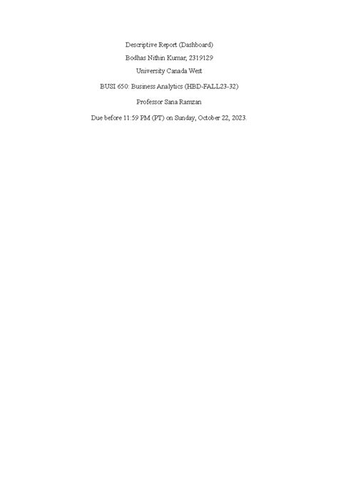 Image result for Descriptive Report Example