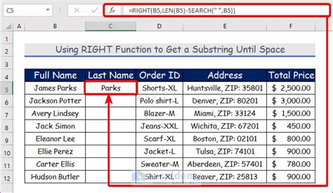 Image result for Using the Right Function in Excel