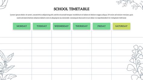 Image result for Timetable Example