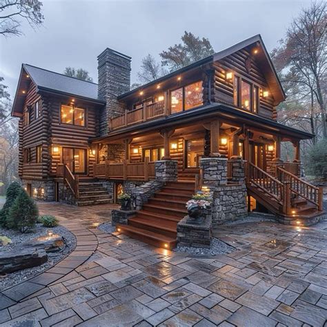 Image result for Timber Frame Log House