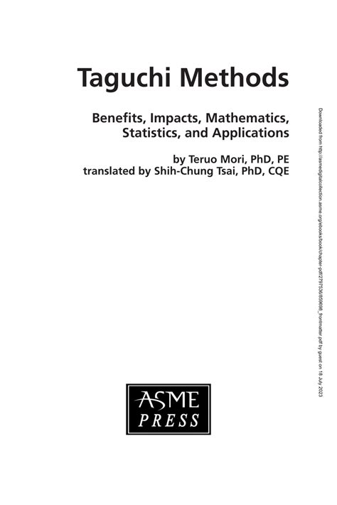 Image result for Taguchi Methods Lecture Notes